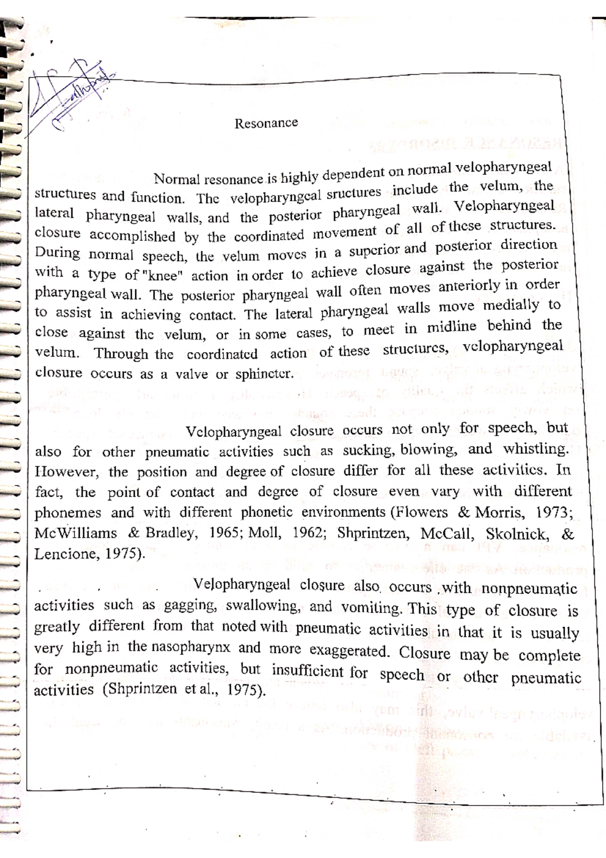 resonance disorder - Audiology and Speech Language Pathology - Studocu