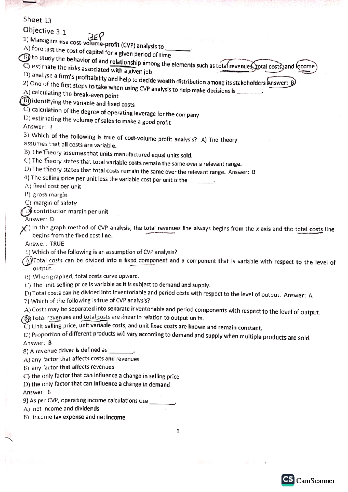 Cost ch3 test - cost chapter 3 - Cost accounting - Studocu