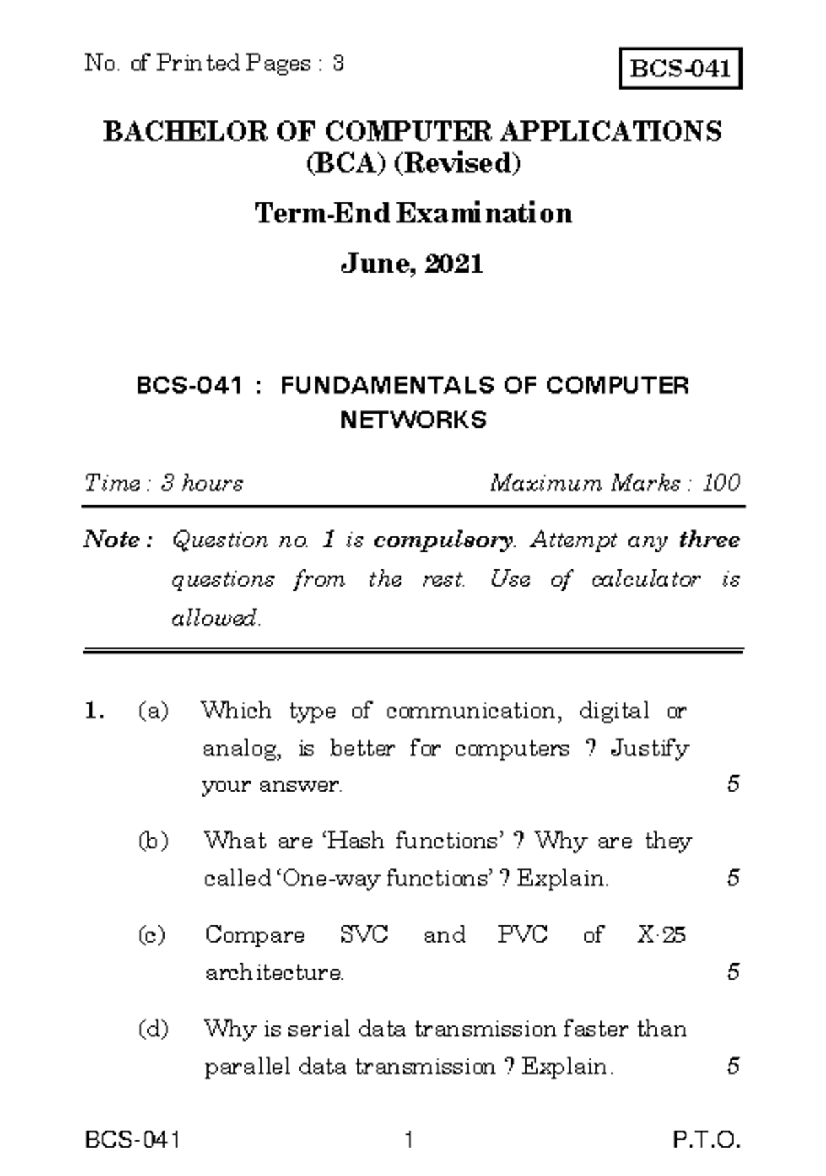BCS-41 June 21 - BCS-041 1 P.T. BCS- BACHELOR OF COMPUTER APPLICATIONS ...