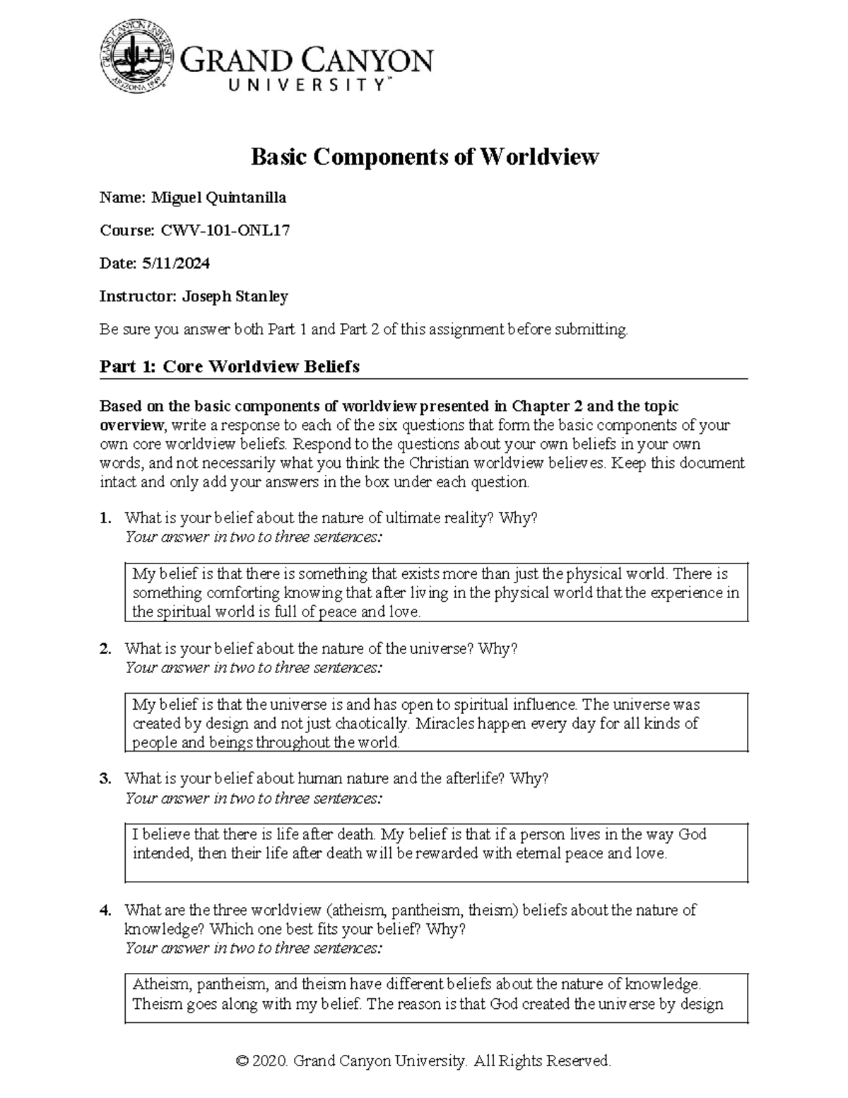 CWV 101 301 RS T1Basic Components Of Worldview - Basic Components of ...