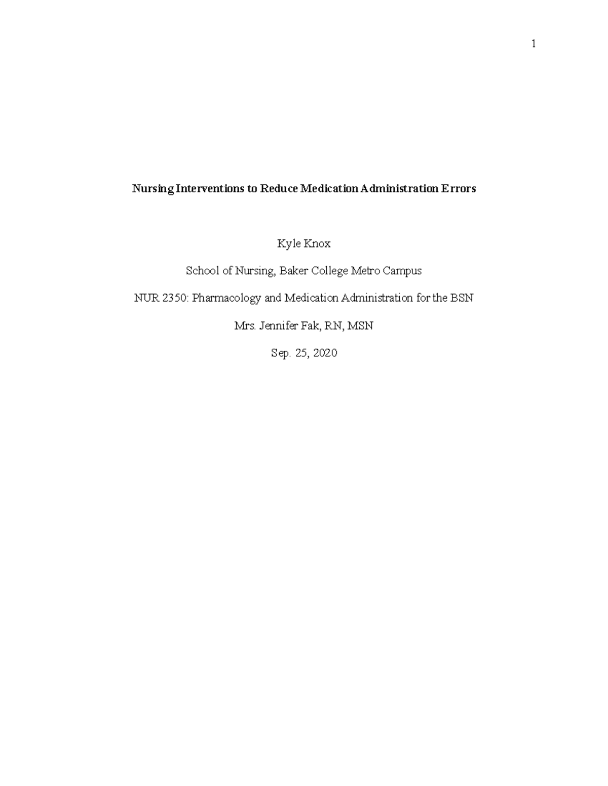 QSEN Paper - Notes from lecture on the ears chapter for fundies ...