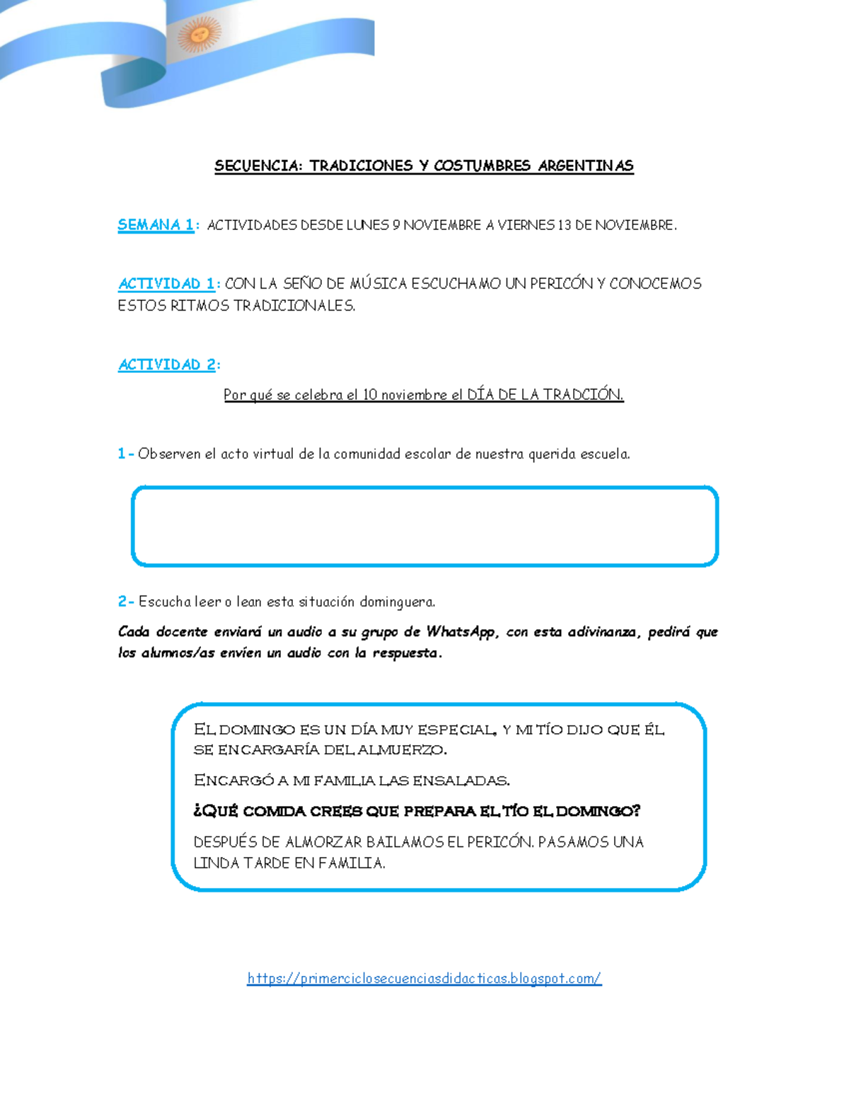 Secuencia Tradiciones Y Costumbres Argentinas BLOG - SECUENCIA ...