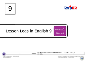WEEK 3 - LESSON LOG - School: GIGMOTO RURAL DEVELOPMENT HIGH SCHOOL ...