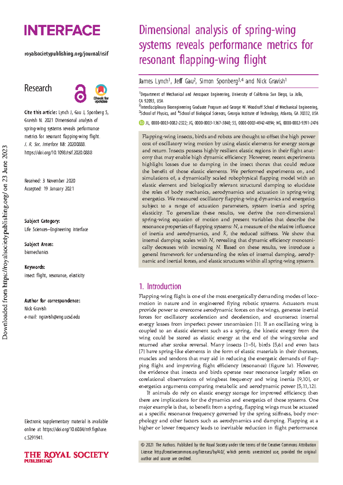Rsif - geef - royalsocietypublishing/journal/rsif Research ####### Cite ...