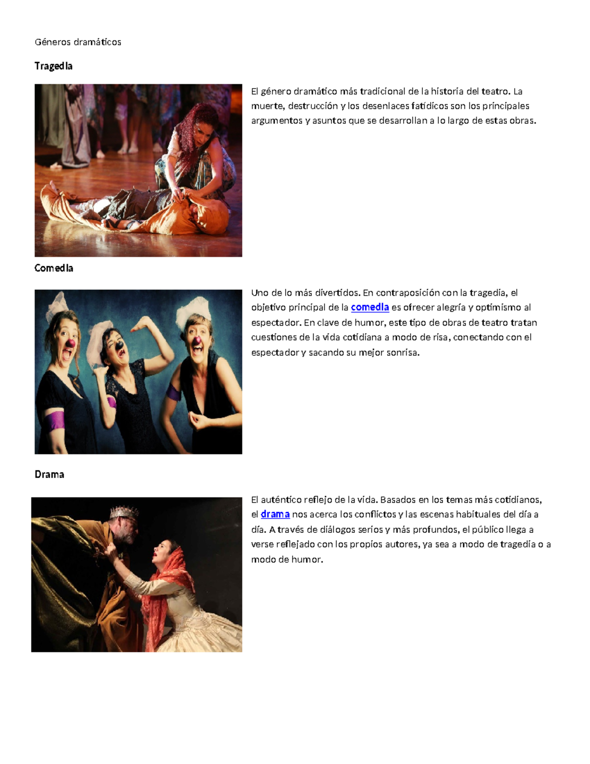 Géneros dramáticos - generos dramaticos - Géneros dramáticos Tragedia ...