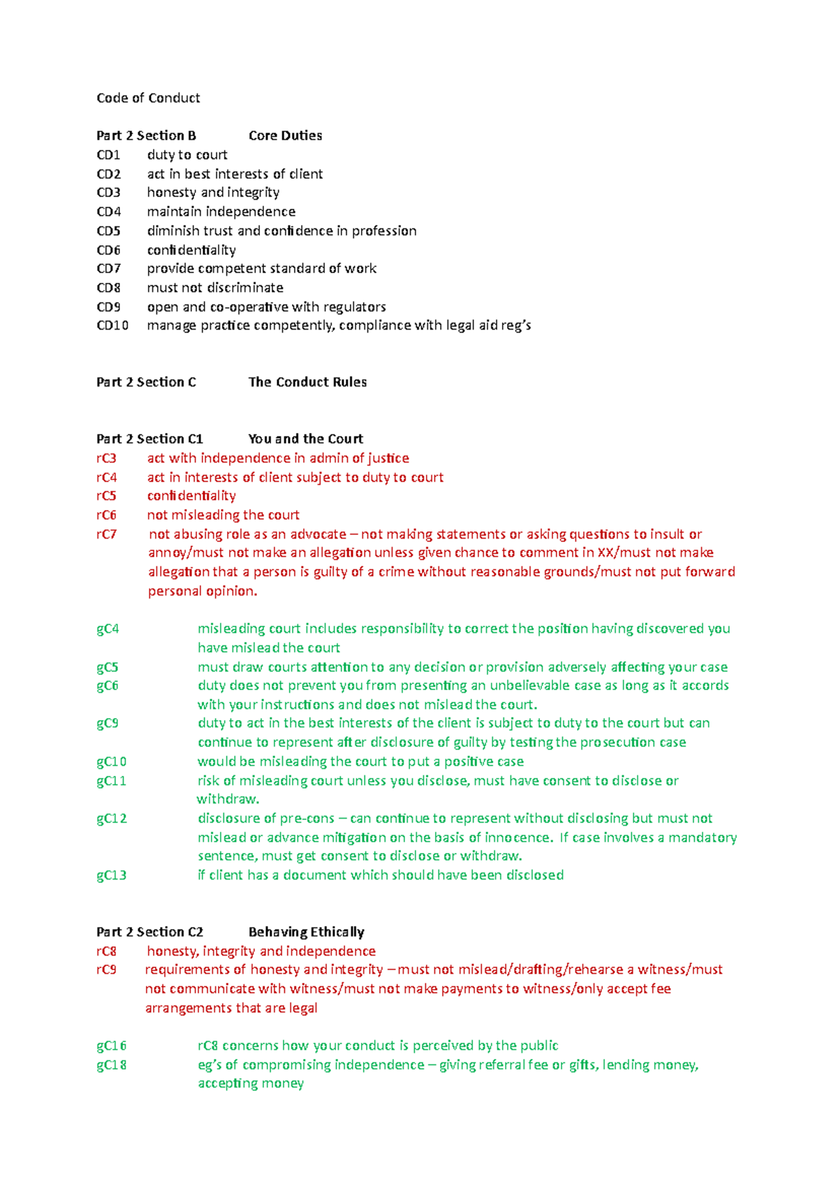 BSB Handbook and syllabus guide - Code of Conduct Part 2 Section B Core ...