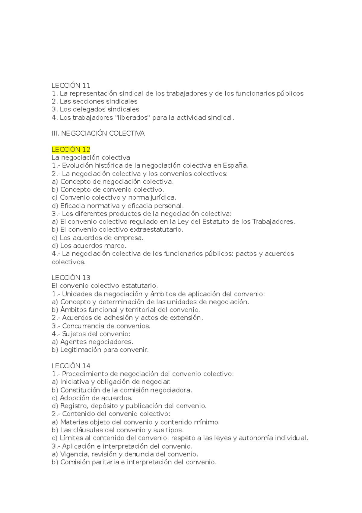 Temas sindical - Epígrafes del temario - LECCIÓN 11 La representación ...
