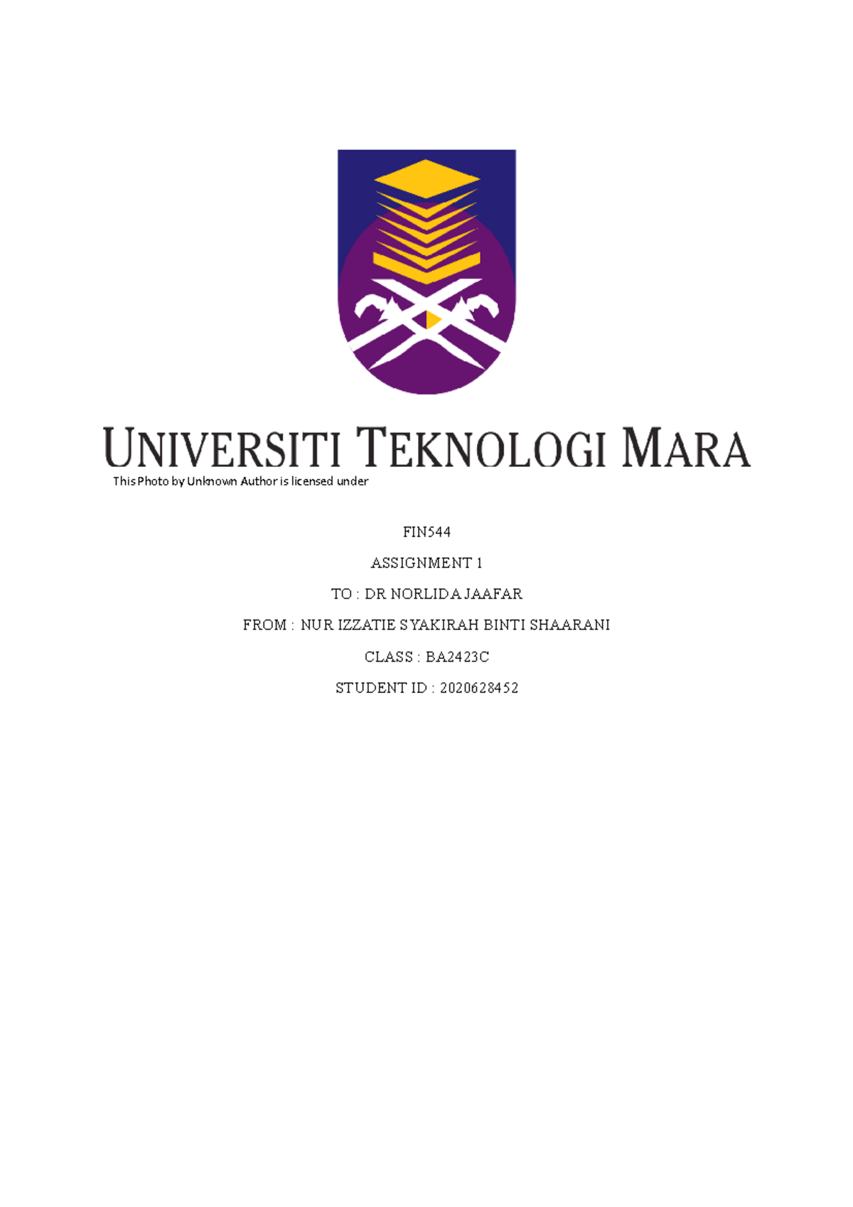 corporate finance in advance essay for assignment 1 - FIN ASSIGNMENT 1 ...