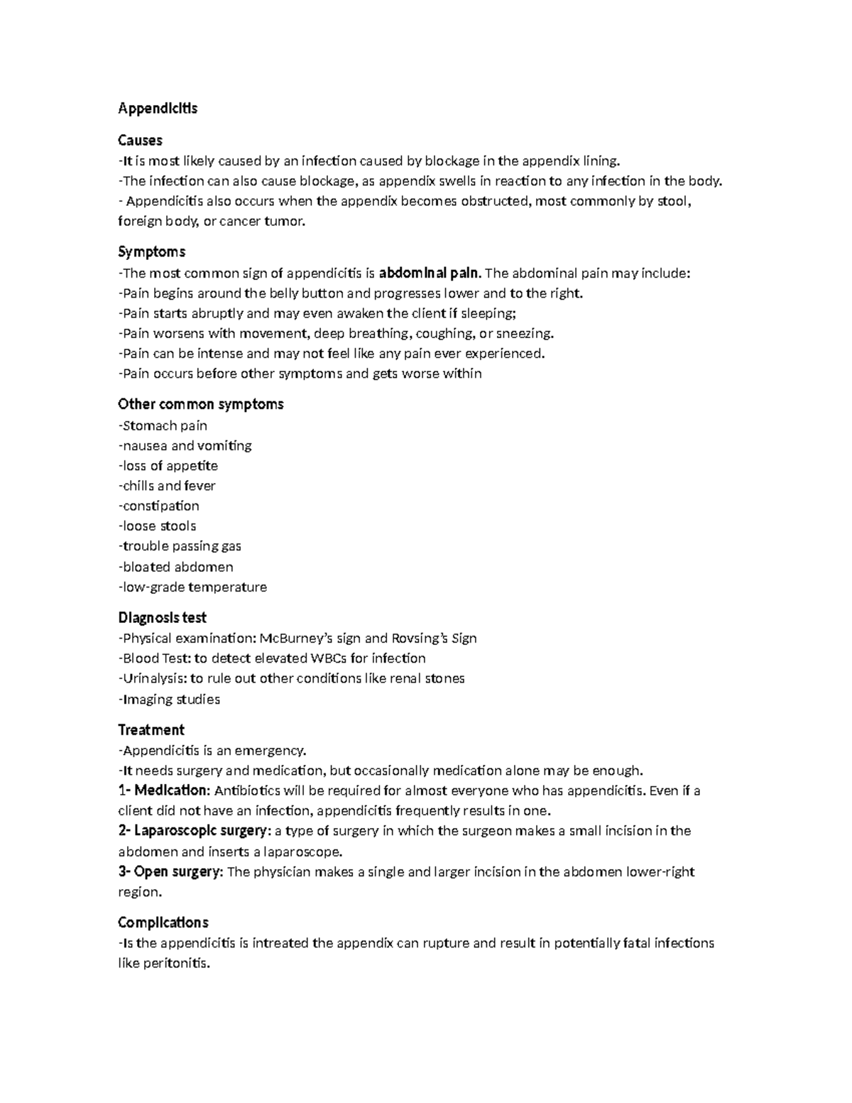 Appendicitis case study - Appendicitis Causes -It is most likely caused ...