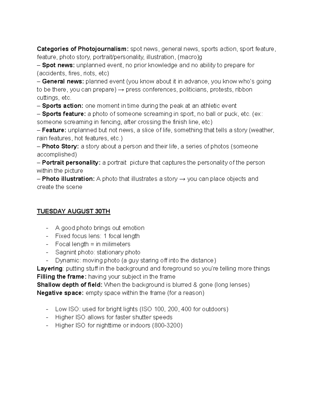 COMM269 - Categories of Photojournalism - Categories of Photojournalism ...