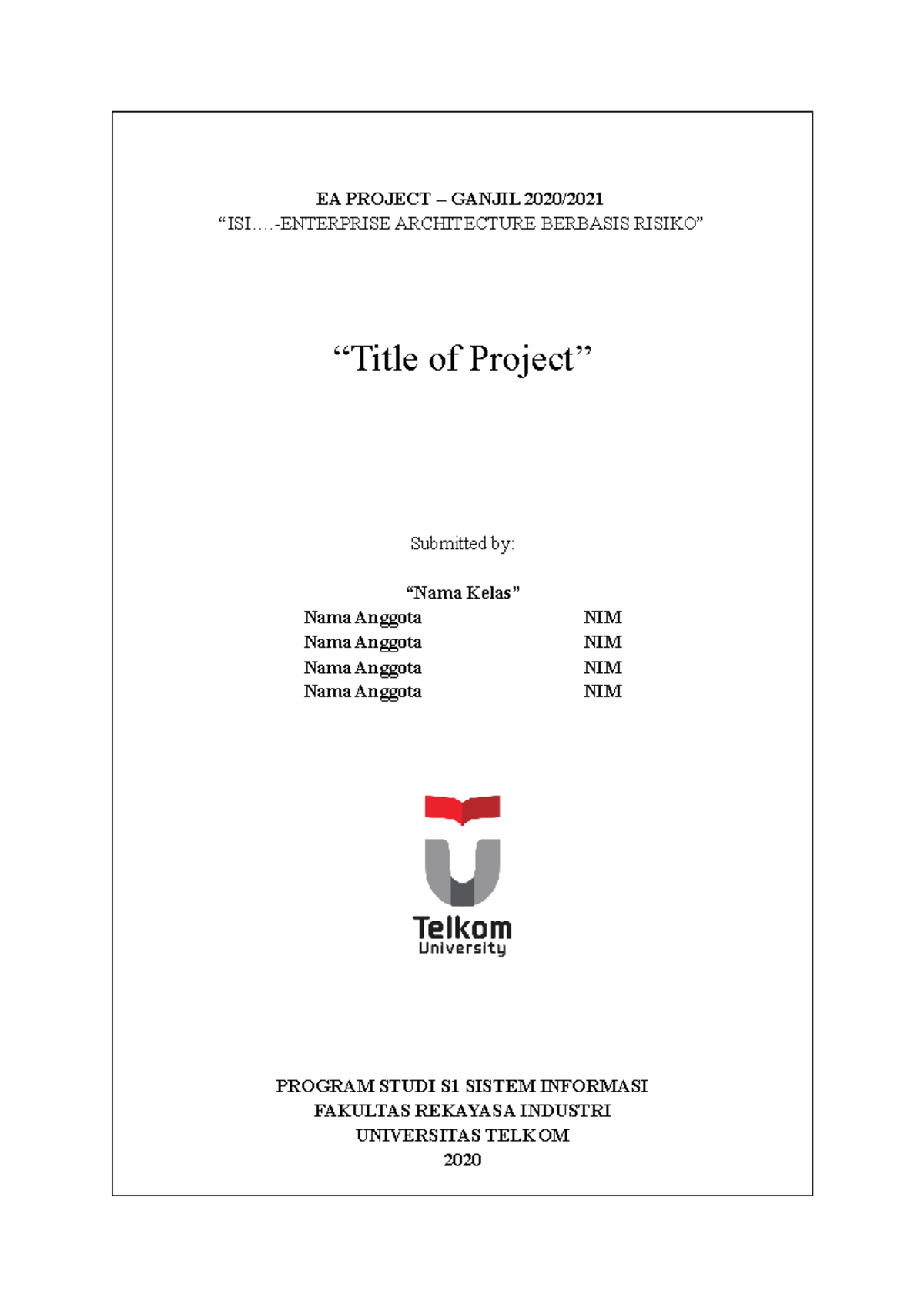 EA Project - Template - ENTERPRISE ARCHITECTURE BERBASIS RISIKO ...