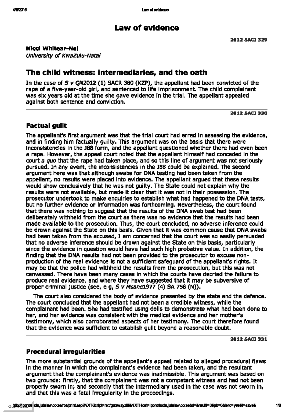 Child witness Intermediaries and the oath - Whitear-NEL - LDEL3714 ...