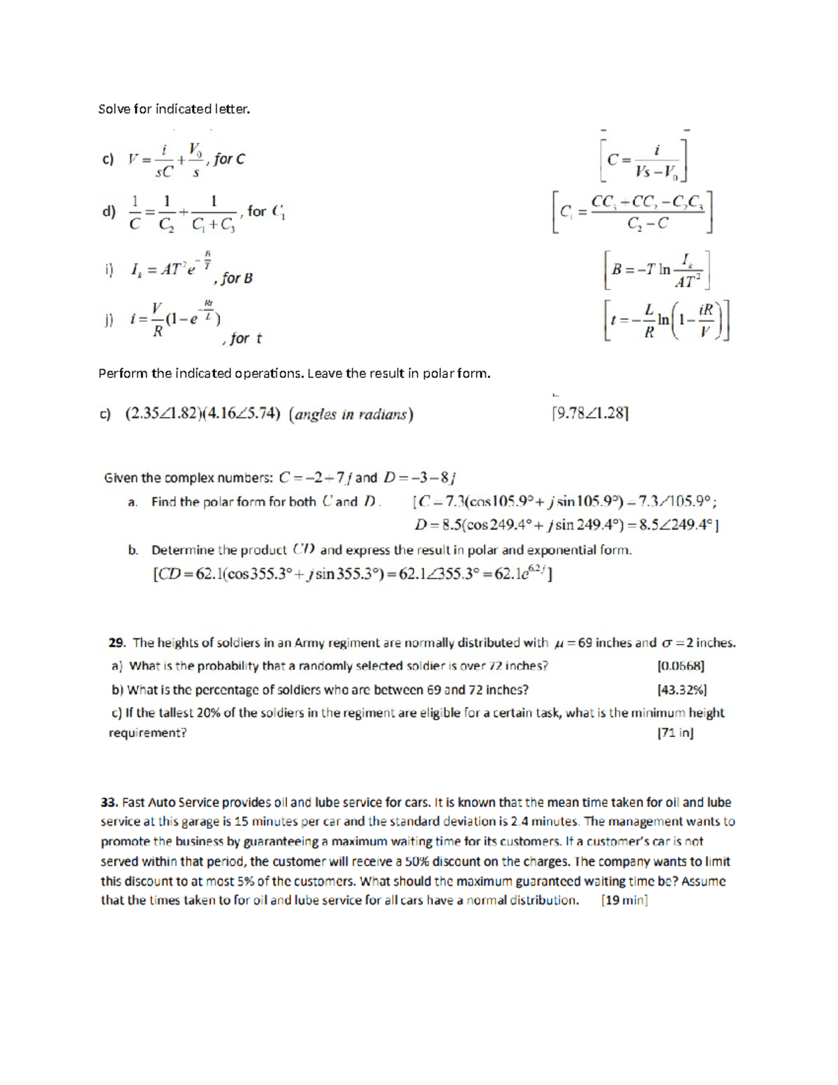 Pre-Calculus Help - Linear Algebra - Solve for indicated letter ...