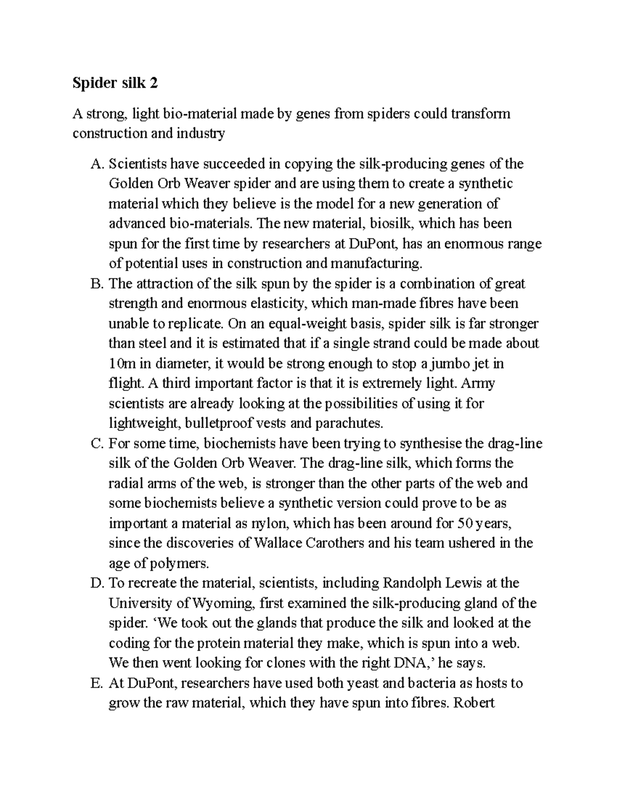 Inbound 1896082341677412545 - Spider silk 2 A strong, light bio ...