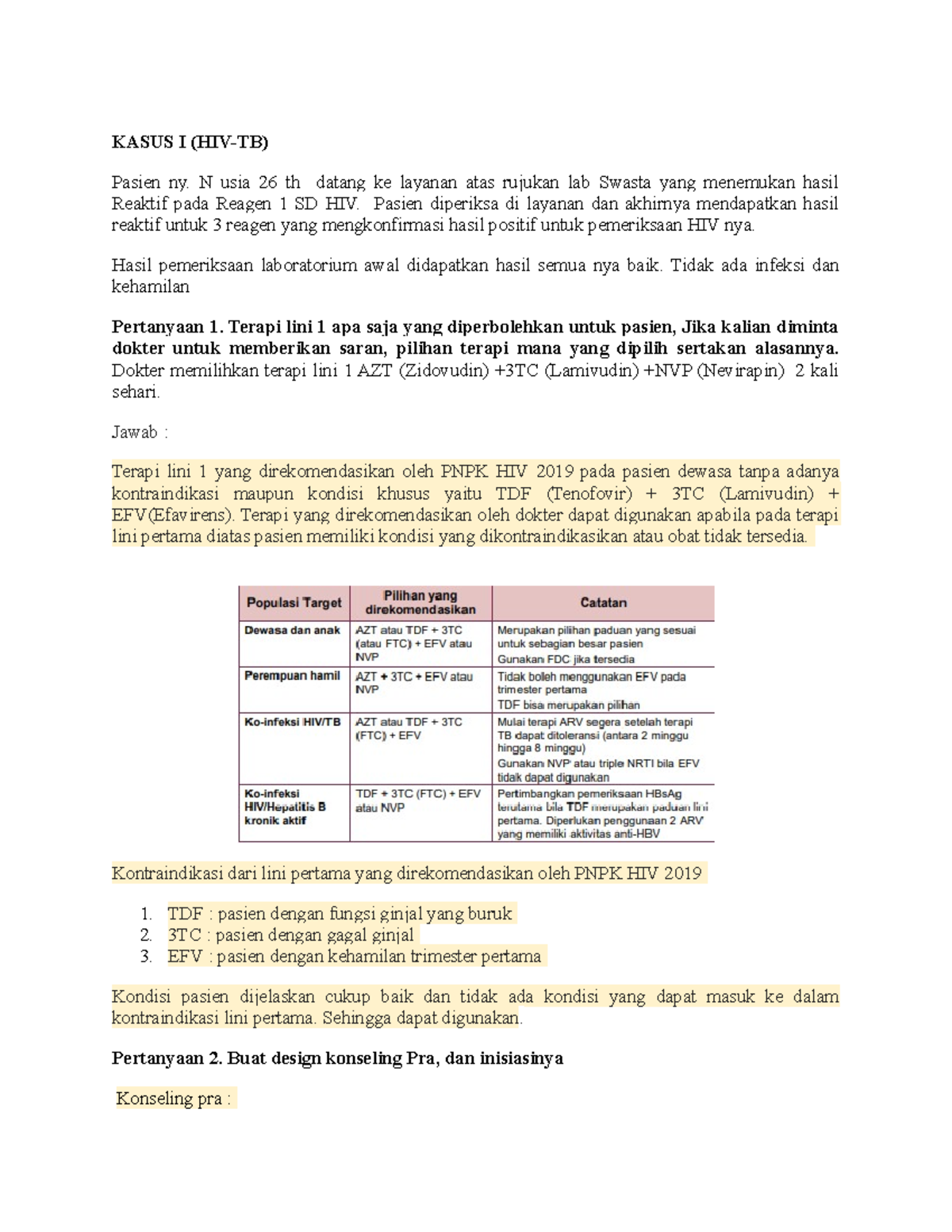 Kasus I (HIV-TB) - it is about infection disease and the pharmacology of it - KASUS I (HIV-TB ...
