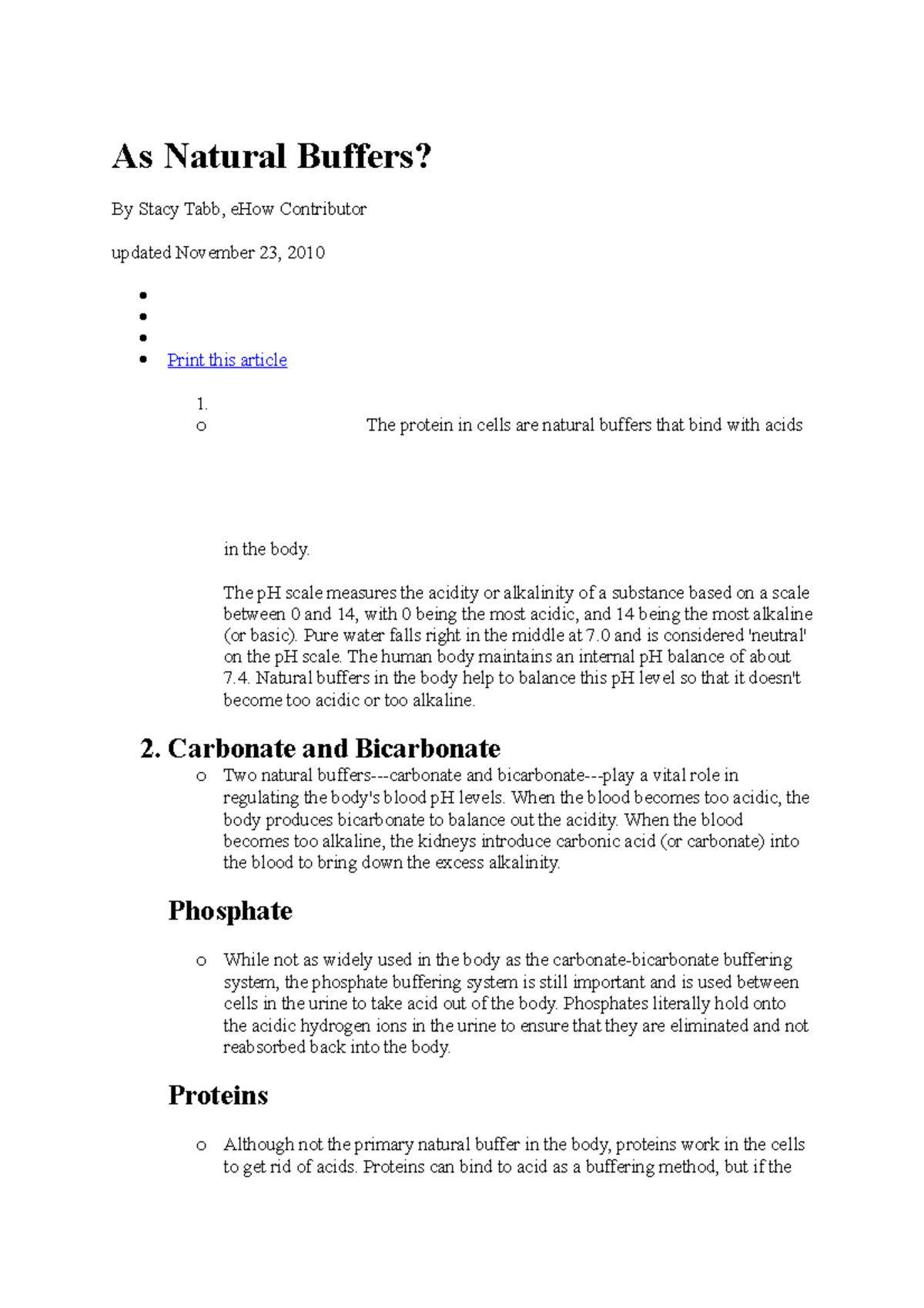 As Natural Buffers - As Natural Buffers? By Stacy Tabb, eHow ...