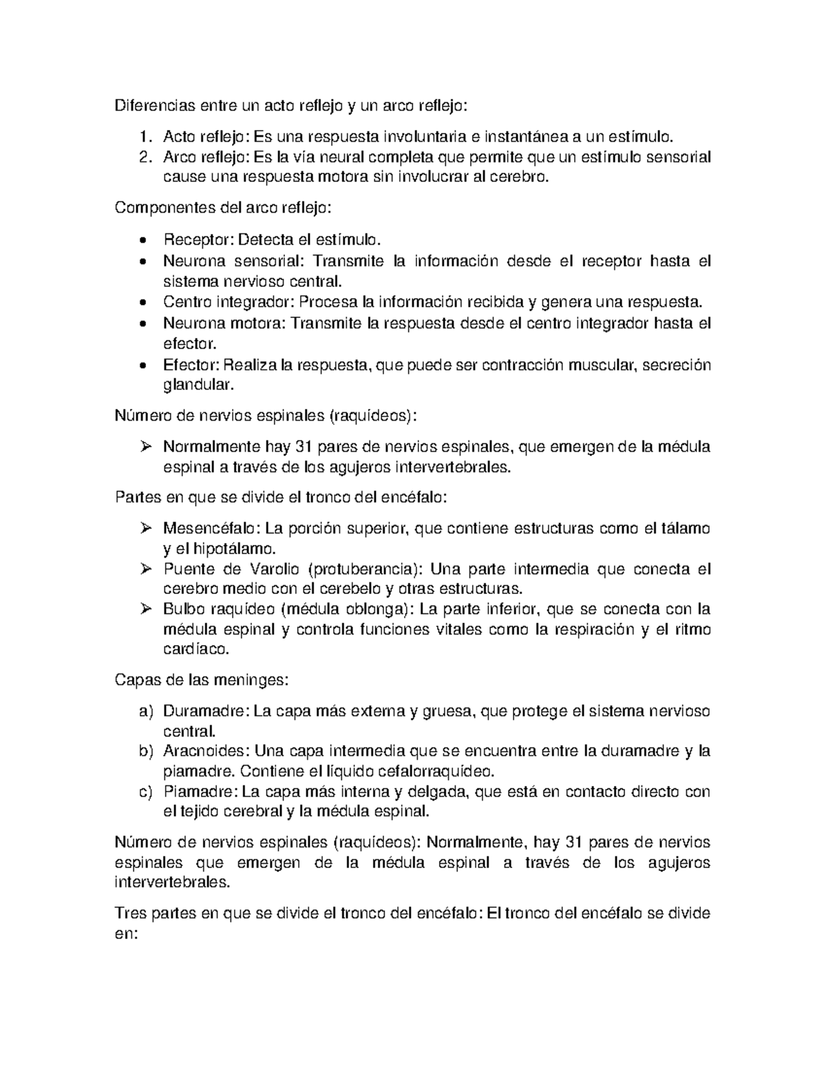Diferencias entre un acto reflejo y un arco reflejo - Acto reflejo: Es ...