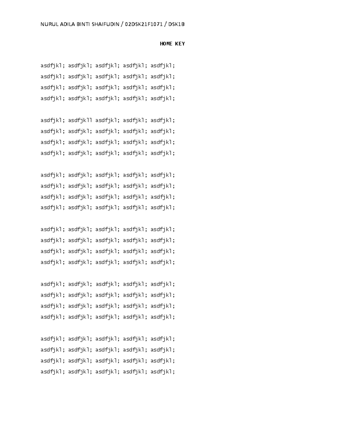 HOME KEY KS - assignment - HOME KEY asdfjkl; asdfjkl; asdfjkl; asdfjkl; asdfjkl; asdfjkl ...