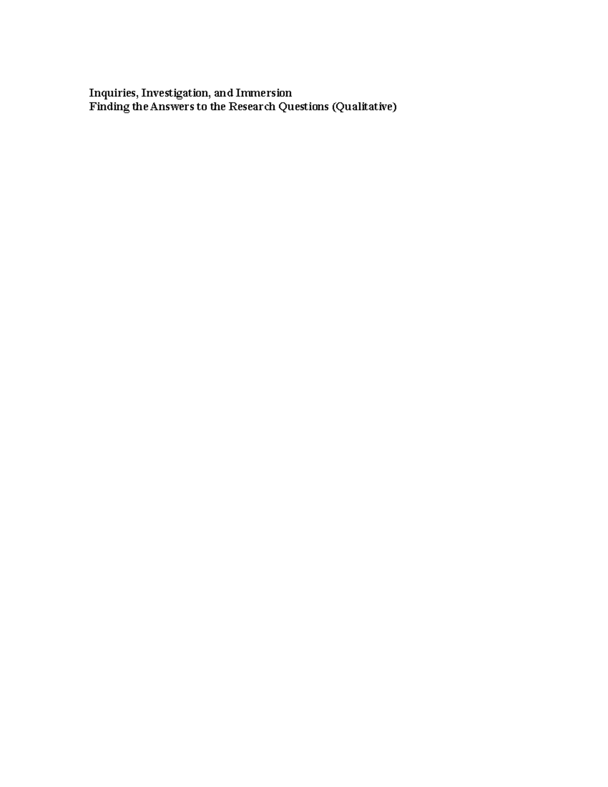 III module 6-7 - Free Answers - Inquiries, Investigation, and Immersion ...