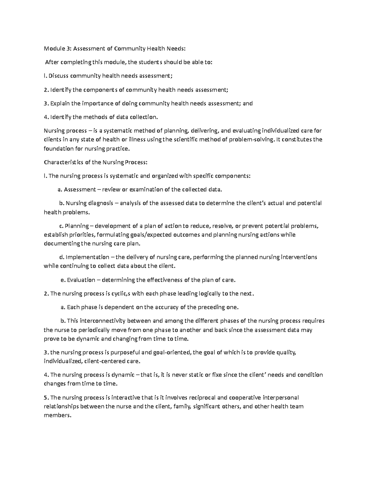 NSTP 2 Sir Joe - Module 1-4 - Module 3: Assessment of Community Health ...