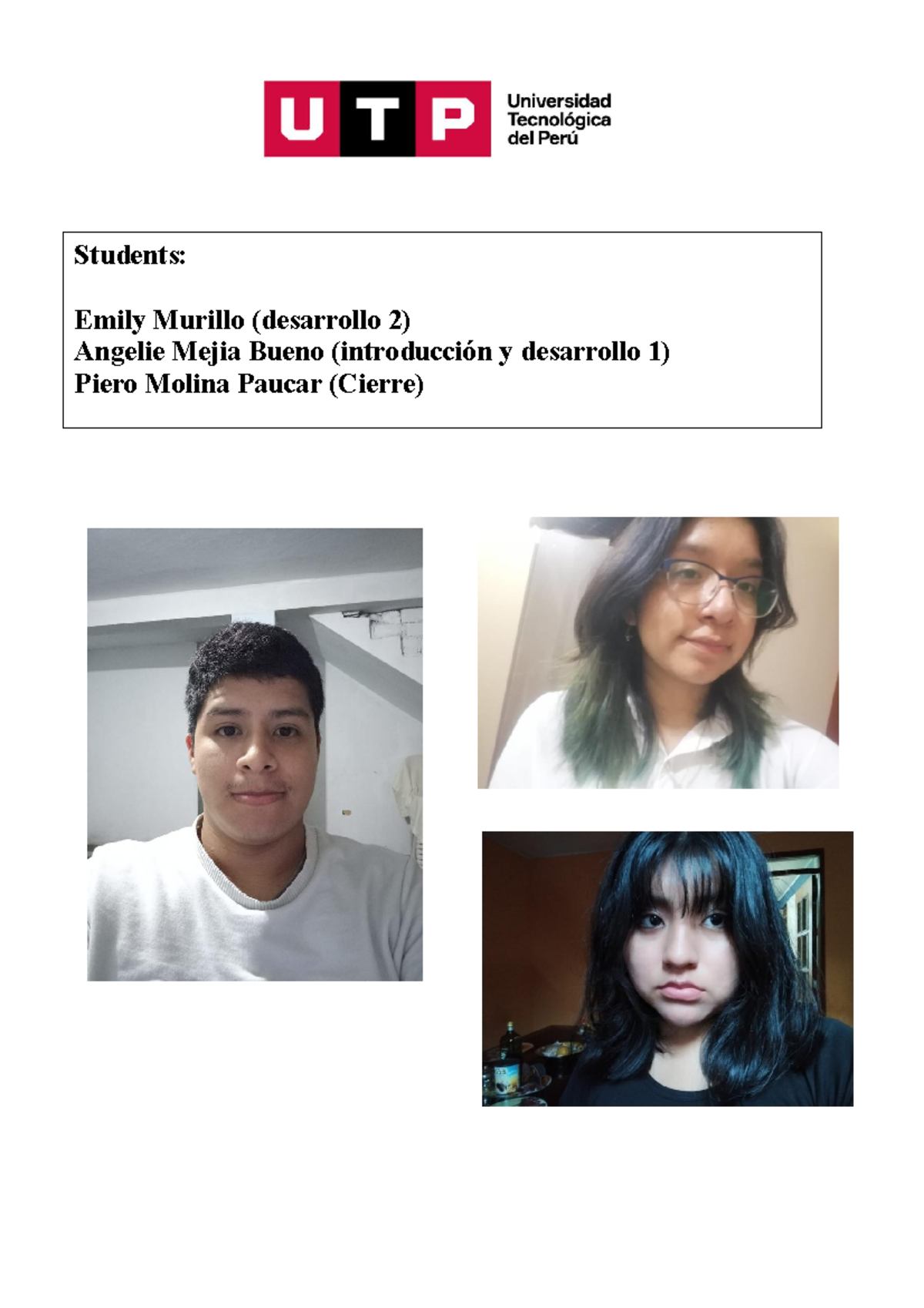 Redaccion - nonononononon - Students: Emily Murillo (desarrollo 2 ...
