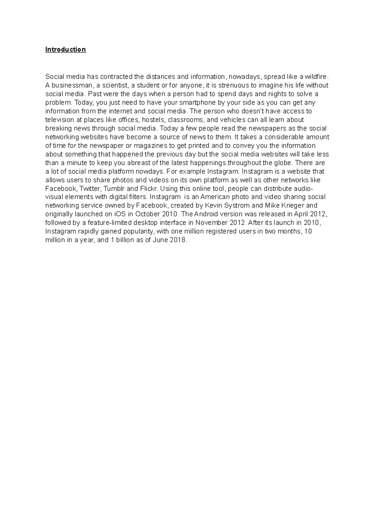 Instagram group 1 - Diploma in Information Management - Introduction ...