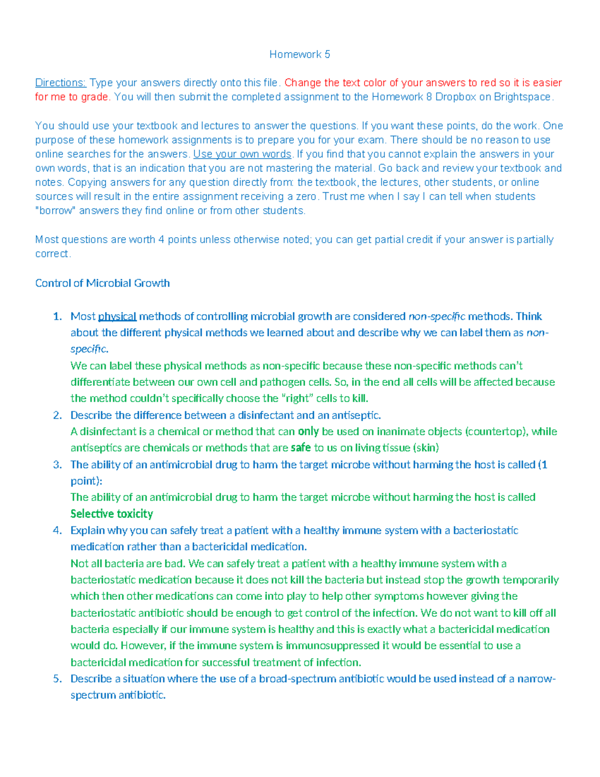 Homework 5 Summer 2022 - Homework 5 Directions: Type your answers directly onto this file ...