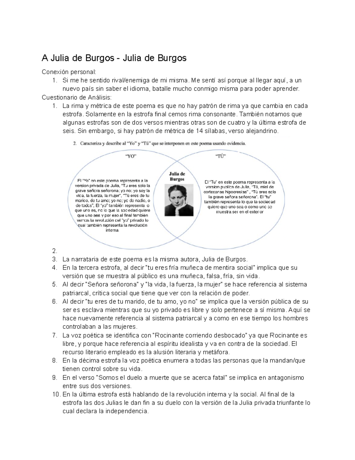 A Julia de Burgos Analisis - A Julia de Burgos - Julia de Burgos ...
