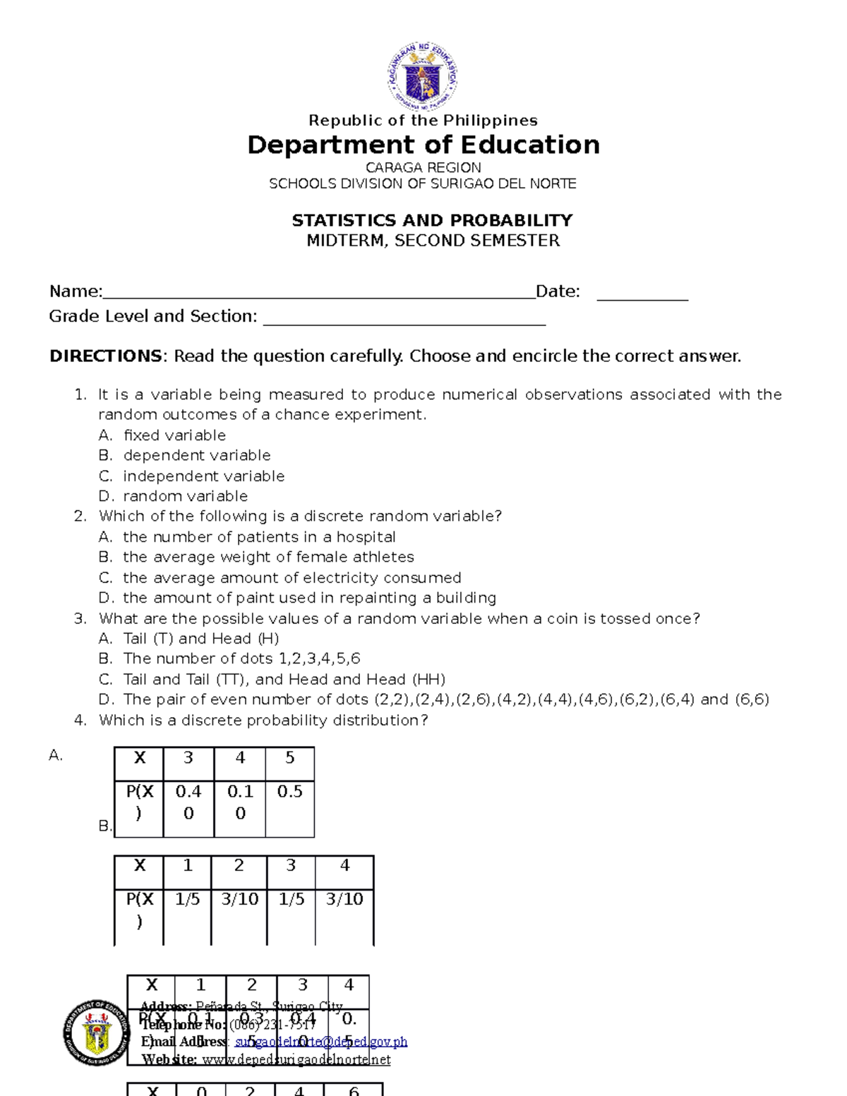 NAT 12 Reviewer - Statistics And Probability - Republic of the ...