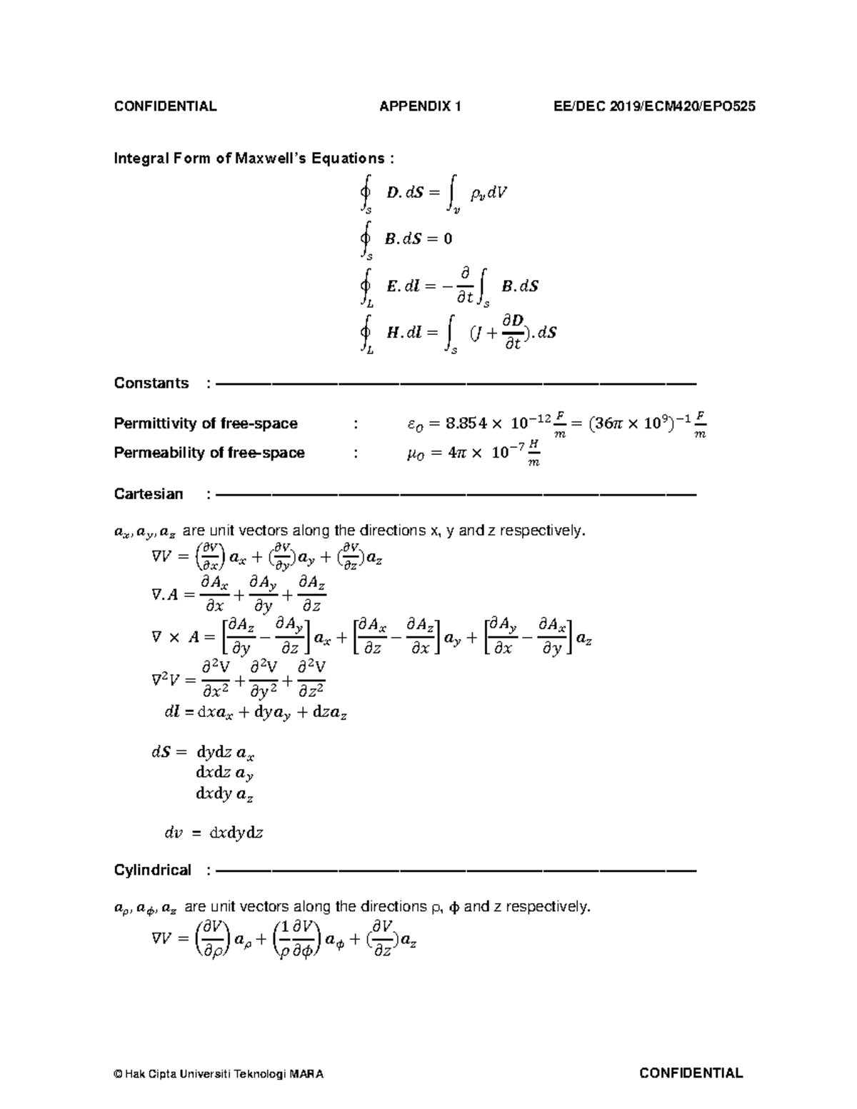 EMT appendix - CONFIDENTIAL APPENDIX 1 EE/DEC 2019 /ECM420/EPO Integral ...