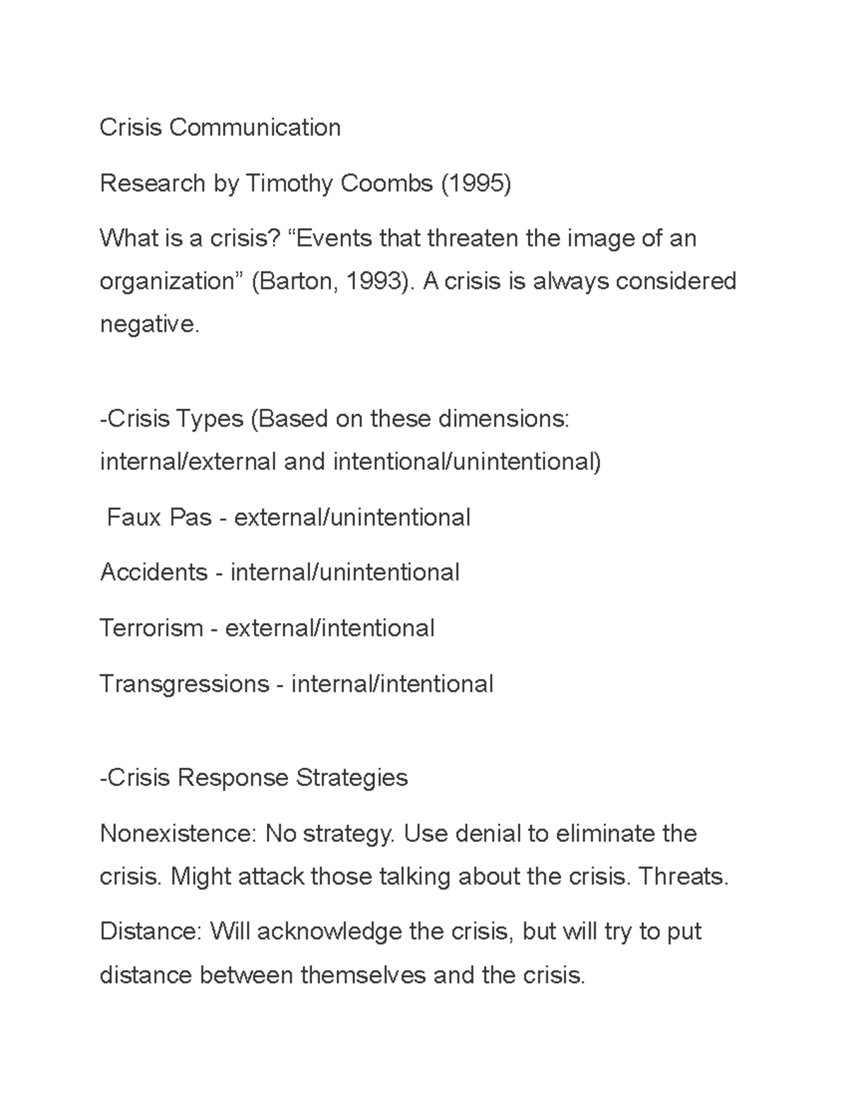 Chapter 10 Lecture Notes - Crisis Communication - Crisis Communication ...
