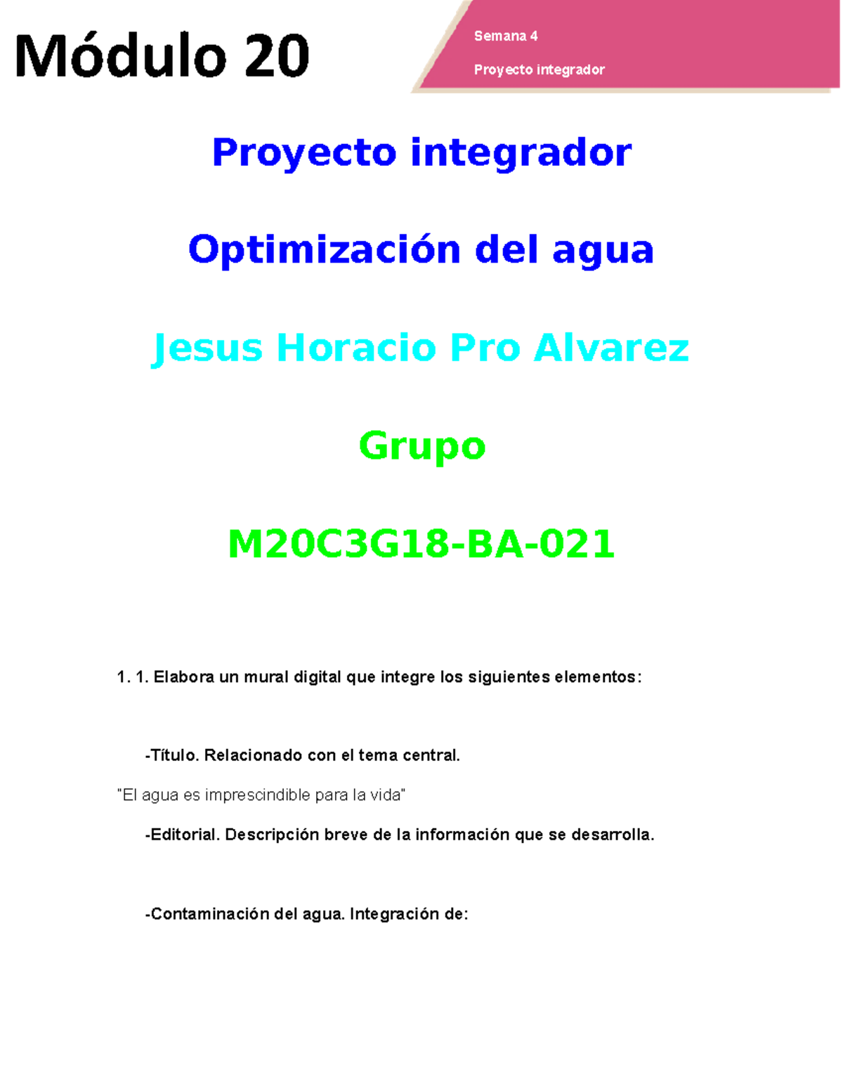M20S4PI modulo 20 semana 4 proyecto integrador - Proyecto integrador ...