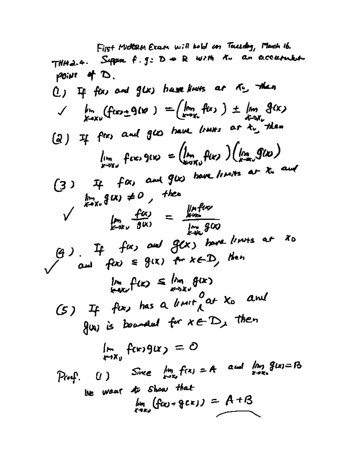 Math 3100 Lecture Note Mar 4, 2021 - MATH3100 - Vandy - Studocu