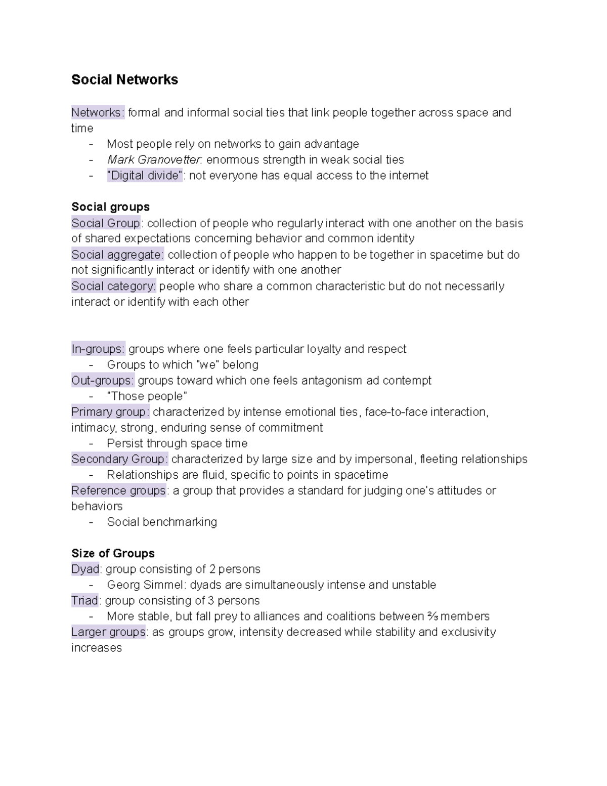 Social Networks Chpt. 5 - Social Networks Networks: formal and informal ...