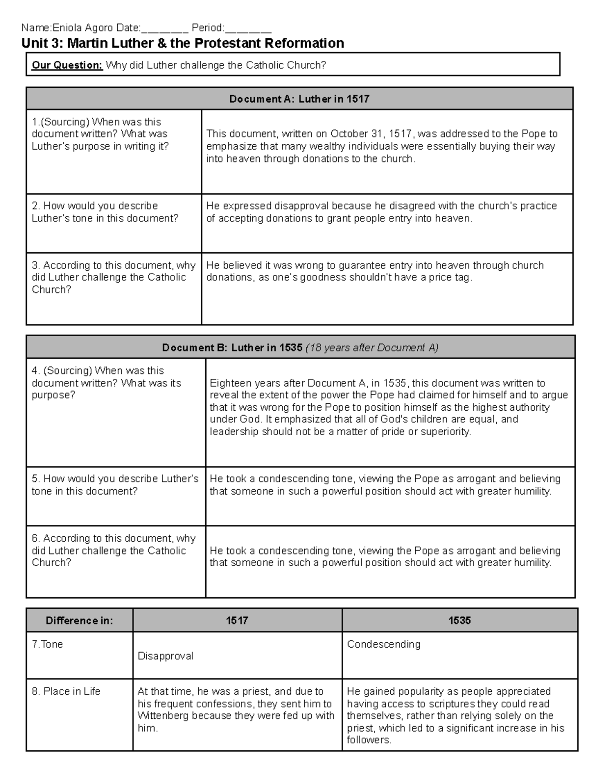 Unit 3 Protestant Reformation Activity (Student Handout)-2 - Name ...