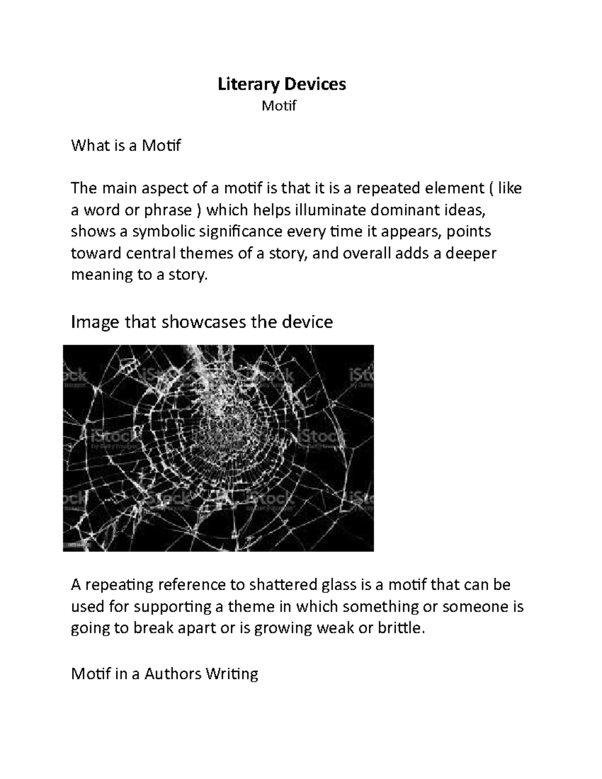 Literary devices - English - Literary Devices Motif What is a Motif The ...