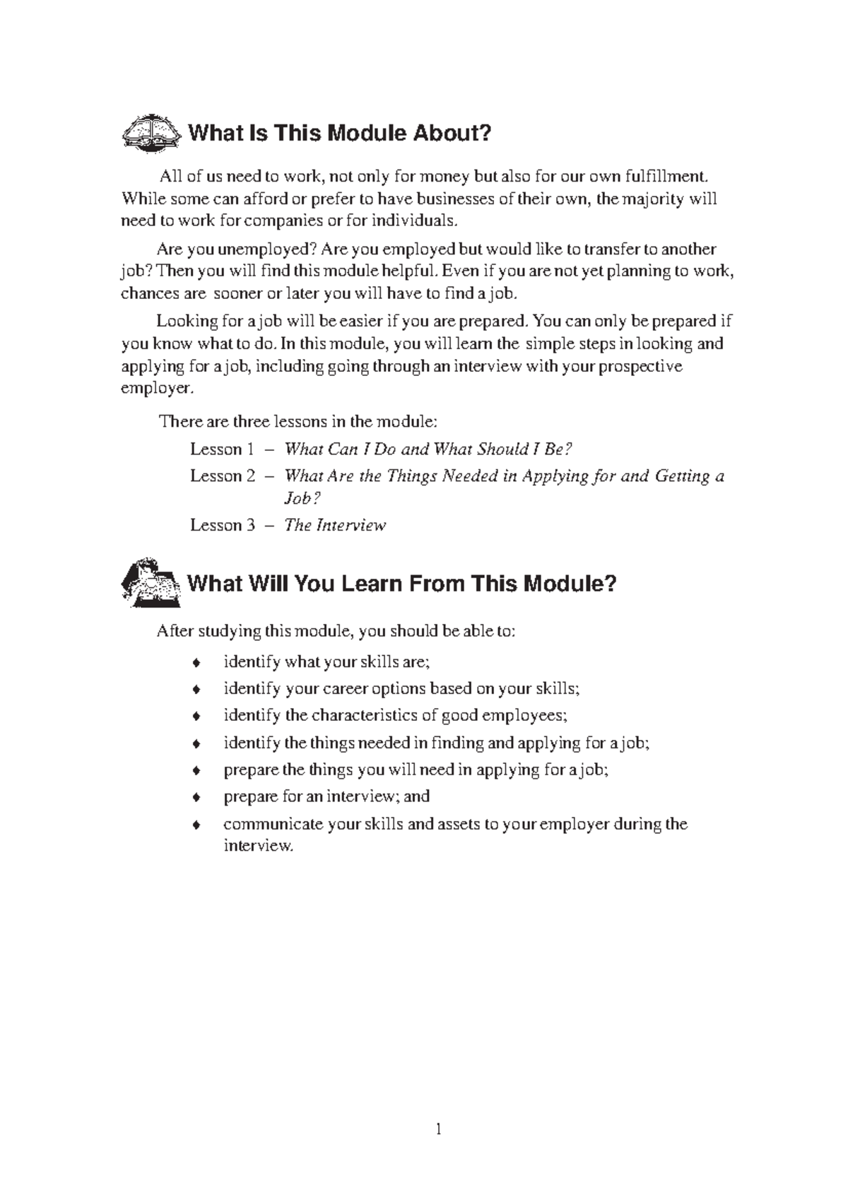 Are You Looking for a Job - What Is This Module About? All of us need ...