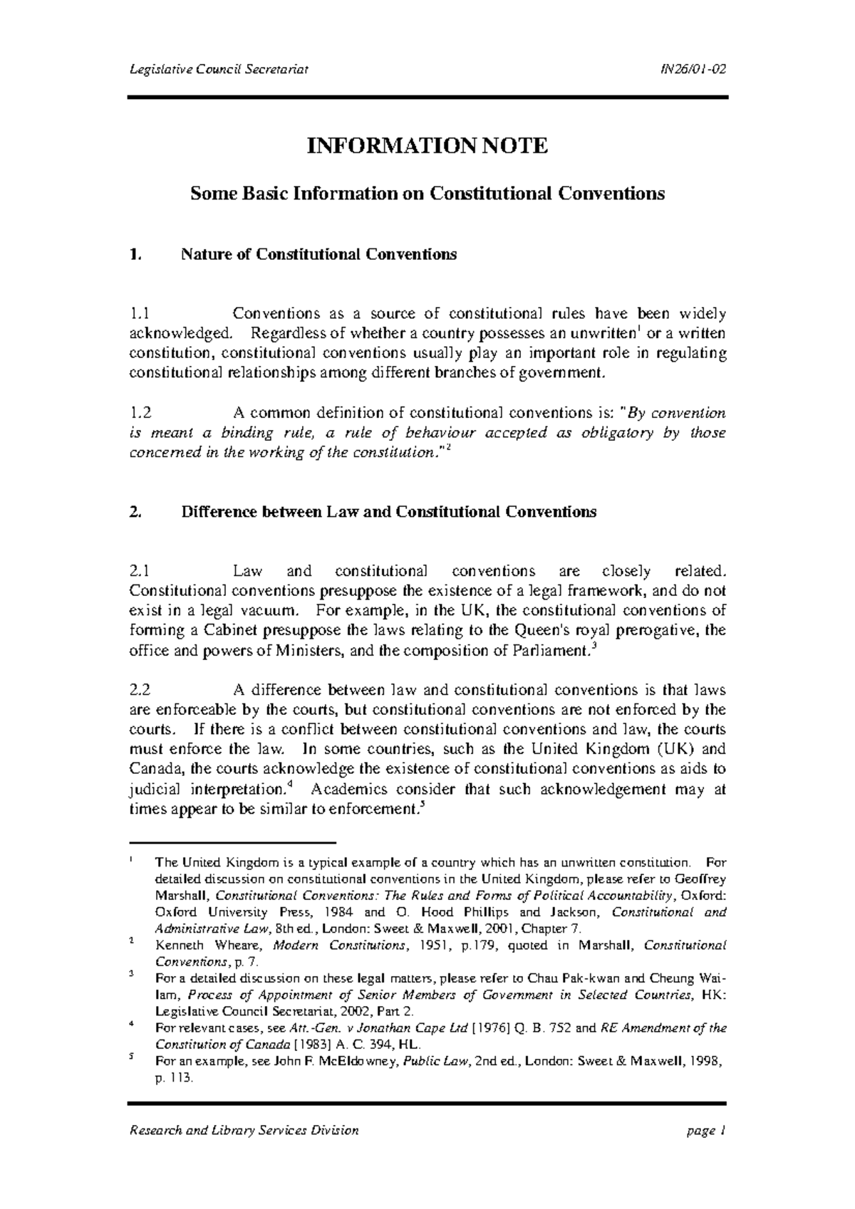 Extra Notes - Basic Information on Constitutional Conventions ...