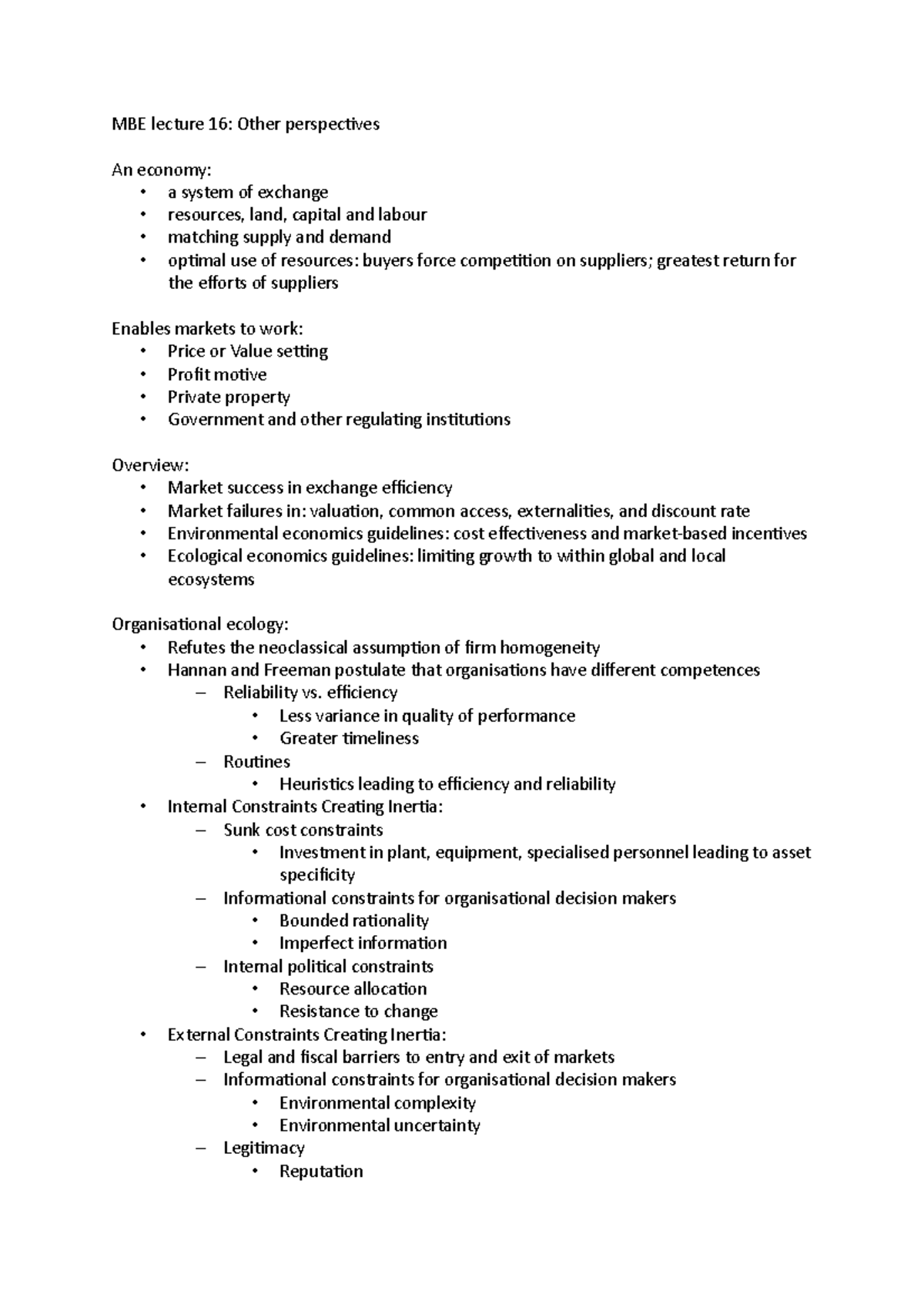 MBE lecture 16 - Detailed notes including references and everything ...