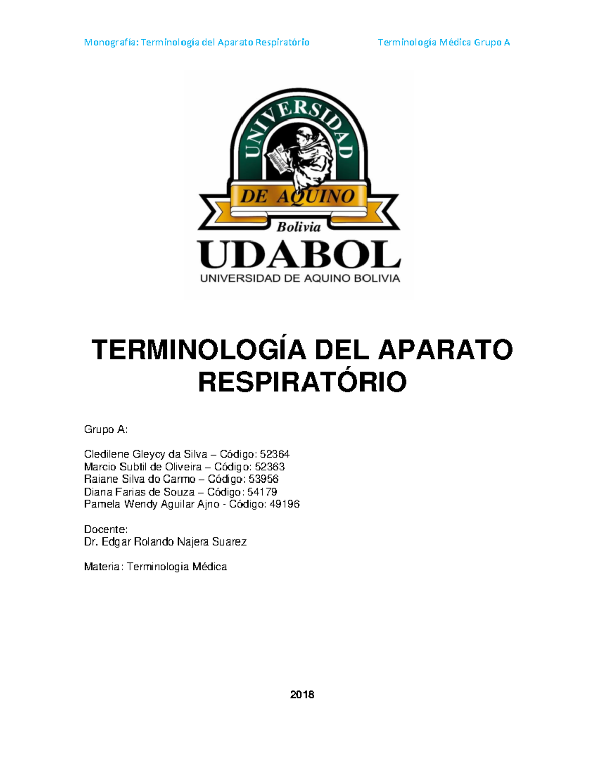Teminología del aparto respiratorio - Warning: TT: undefined function: 32 Monografía ...