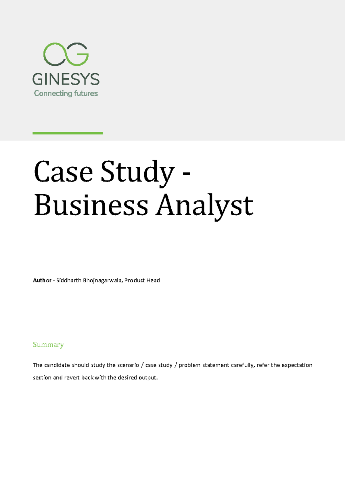 Case Study - Business Analyst Kolkata - Case Study - Business Analyst ...