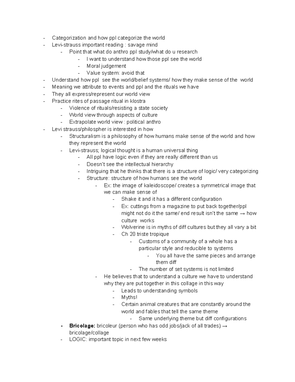 2020-anthro theory(anthc 318)-lecture notes november - Categorization ...