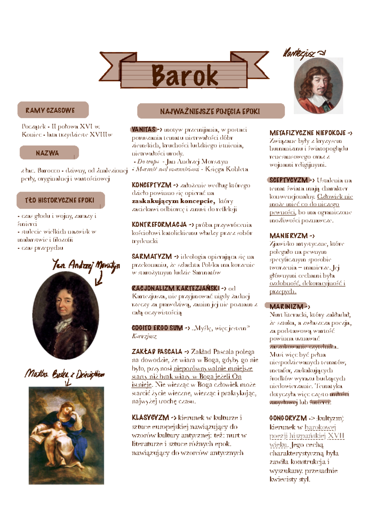 Zrzut ekranu 2022-09-21 o 12 - Barok ####### RAMY CZASOWE Początek - II połowa XVI w. Koniec ...