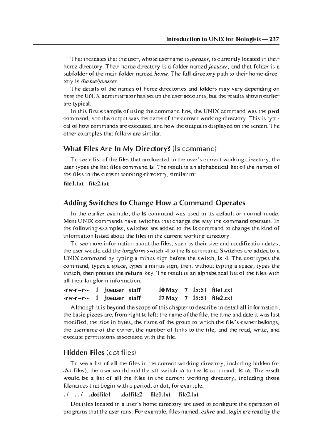 Introduction To Bioinformatics 84 Introduction To Unix For Biologists — 237 That Indicates