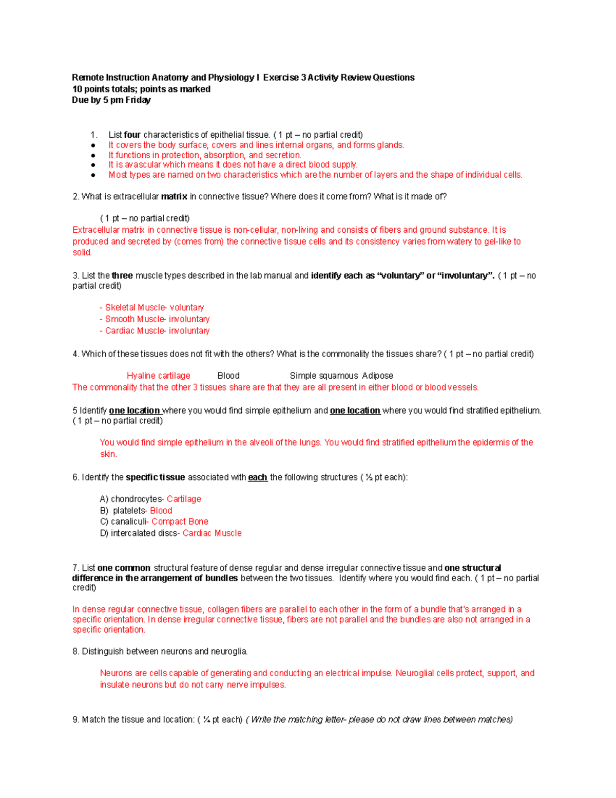 A&P Exercise 3 - Lab activity summaries for lab included in Kent's lab ...