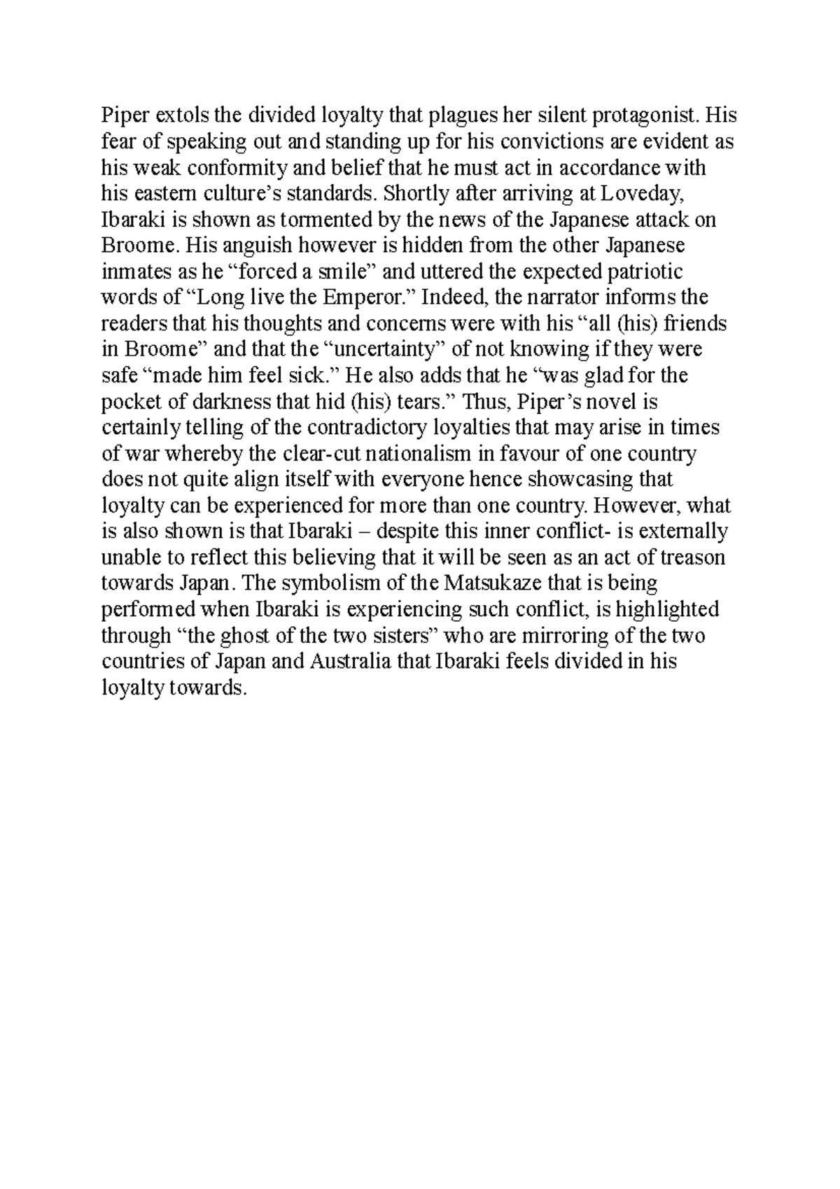 After darkness analysis - Piper extols the divided loyalty that plagues ...