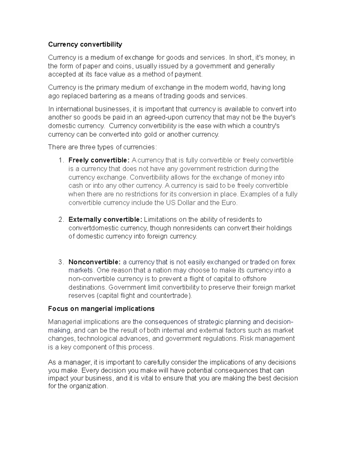 Currency convertibility - Currency convertibility Currency is a medium ...