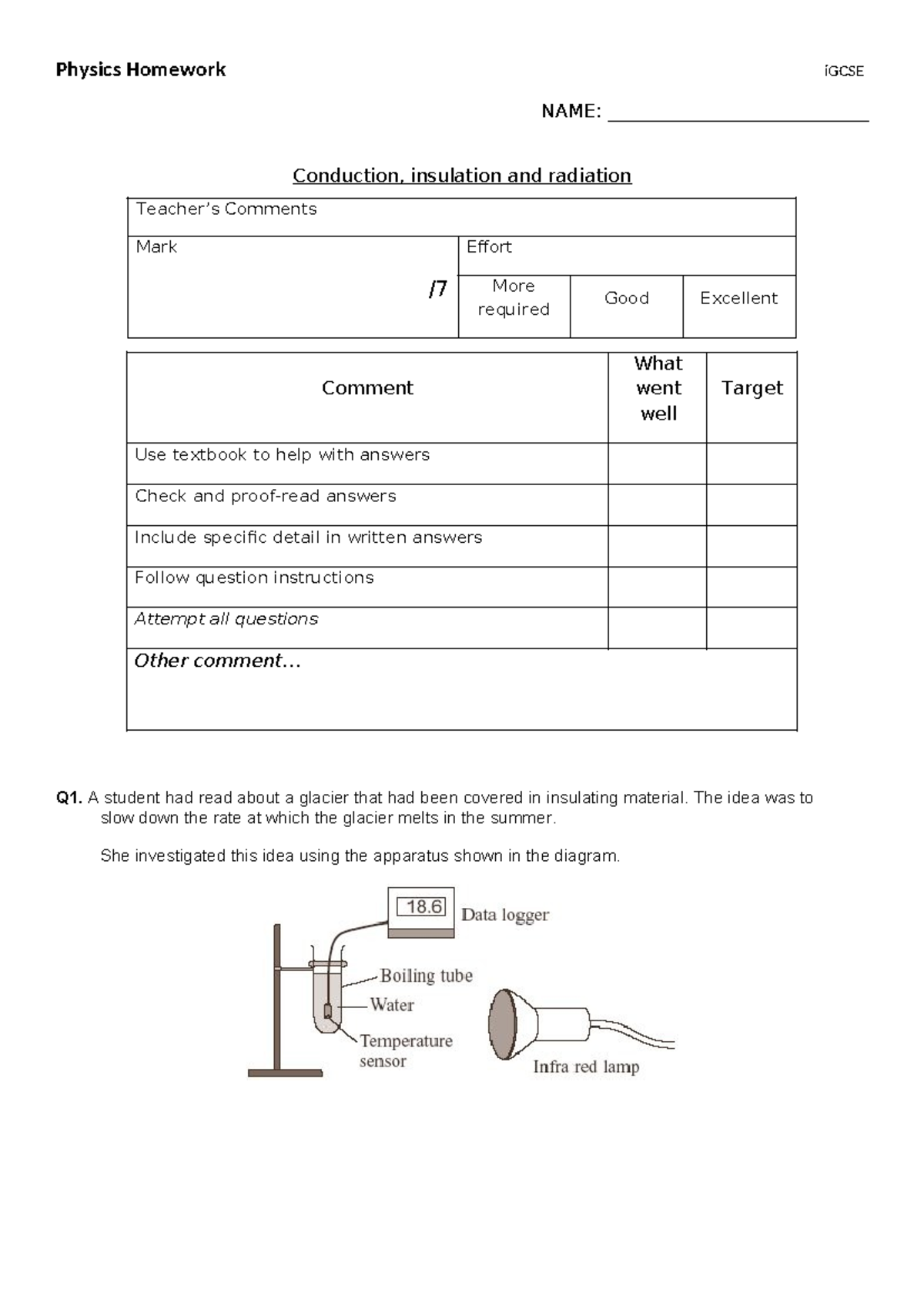 02 Conduction, insulation and radiation - NAME ...