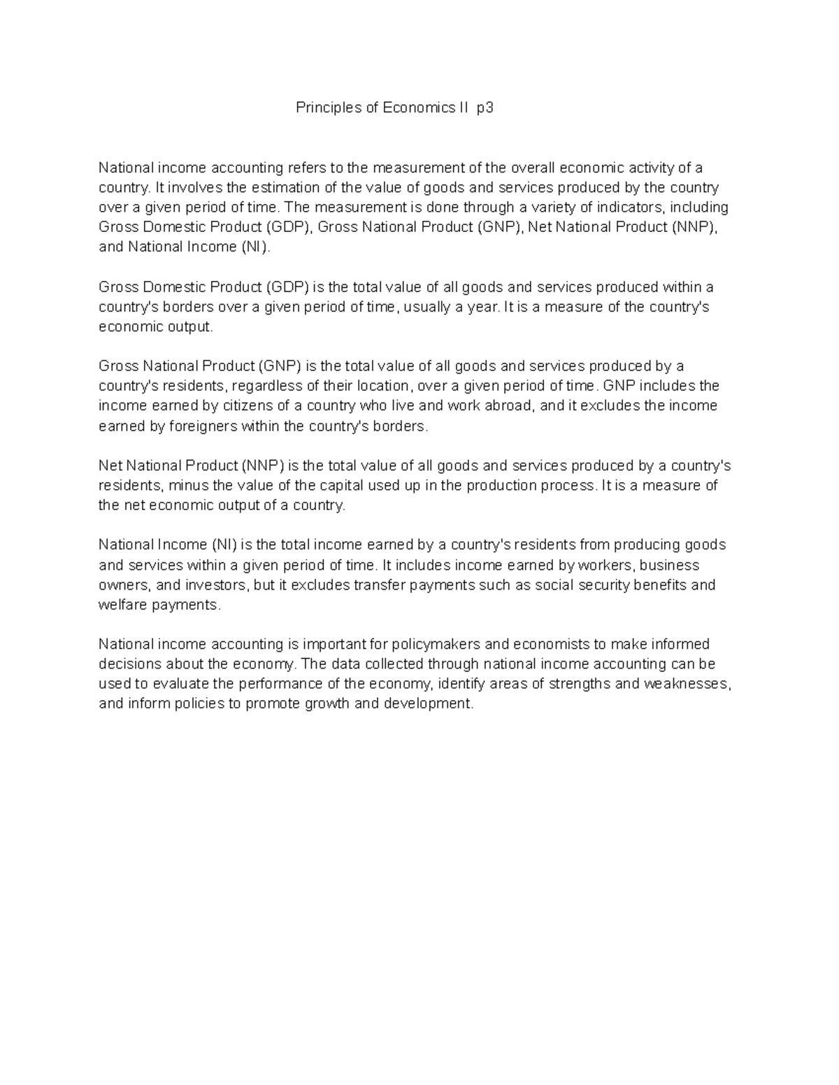 Principles of Economics II p3 - Principles of Economics II p National ...