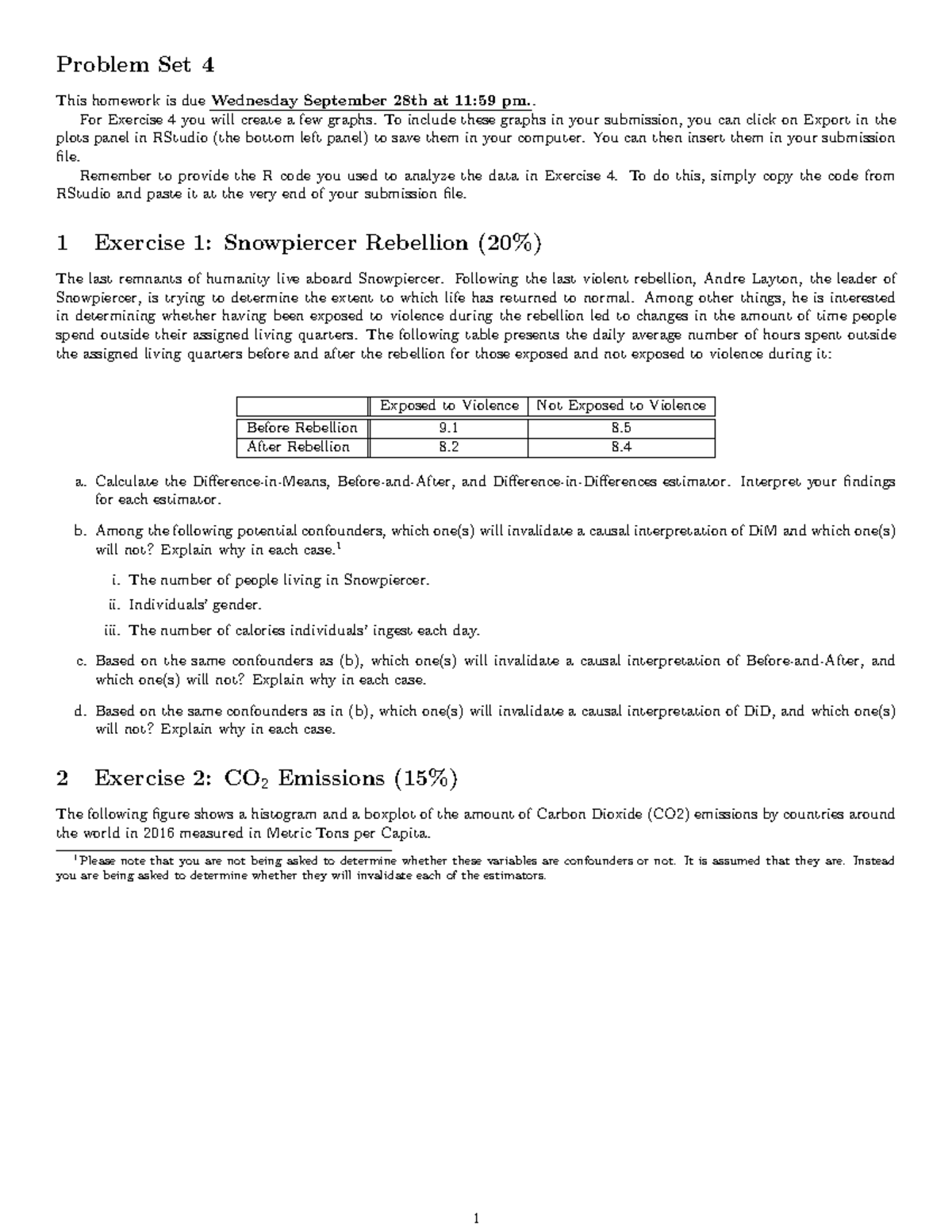 Directions for Problem Set 4 - Problem Set 4 This homework is due Wednesday September 28th at 11 ...